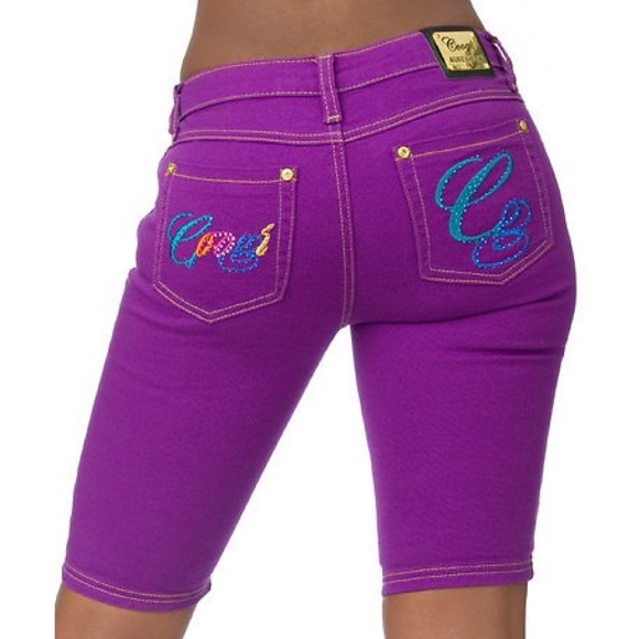COOGI | Shorts | New Y2k Coogi Purple Colored Denim Bermuda Rhinestone ...